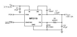 MP2119 | Converters | 2A, 6V Synchronous, Step-Down Switching Regulator ...