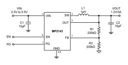 MP2143 | Converters | 3A, 5.5V, 1.2MHz, 40? Iq, High Efficiency, COT Synchronous Step-Down ...
