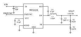 MP2225 | Converters | 5A, 18V, 500kHz, High Efficiency Synchronous Step Down Converter | MPS ...
