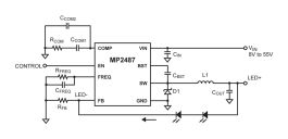 MP2487 | Vin Max>44V | 55V, 1A LED Driver | MPS | Monolithic Power Systems