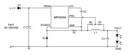 MP4050A | No PFC, No-Triac Dimming | Non-Isolated, High Brightness LED ...