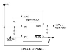 MP62055-3 | USB Switches | 3.3V/5V, Single-Channel 500mA Current ...