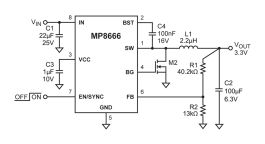 MP8666 | Converters | 6A, 21V, 600kHz Step-Down Converter with ...
