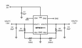 MPM38111 | Power Modules | 6V, Dual 1A, Step-Down Power Module with ...