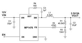 MP1476 | 18V, 2A, 800kHz, High-Efficiency, Synchronous, Step-Down ...